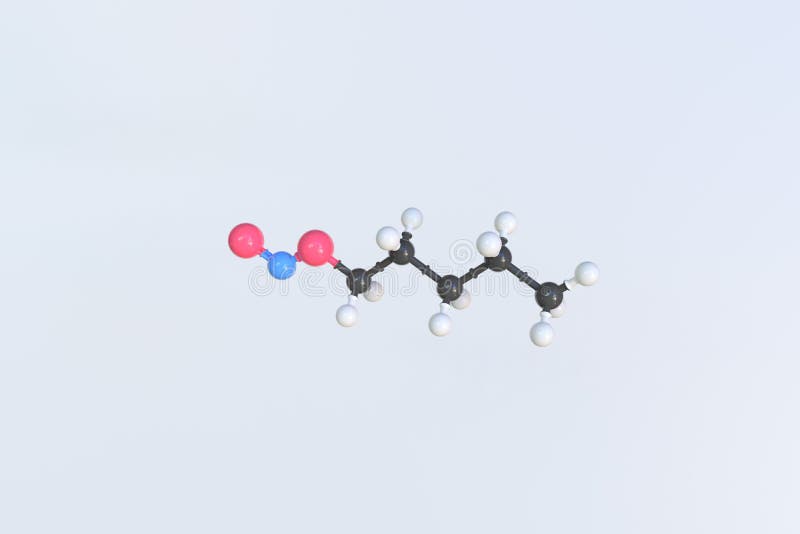 Amyl Nitrite Molecule. Isolated Molecular Model. 3D Rendering Stock ...