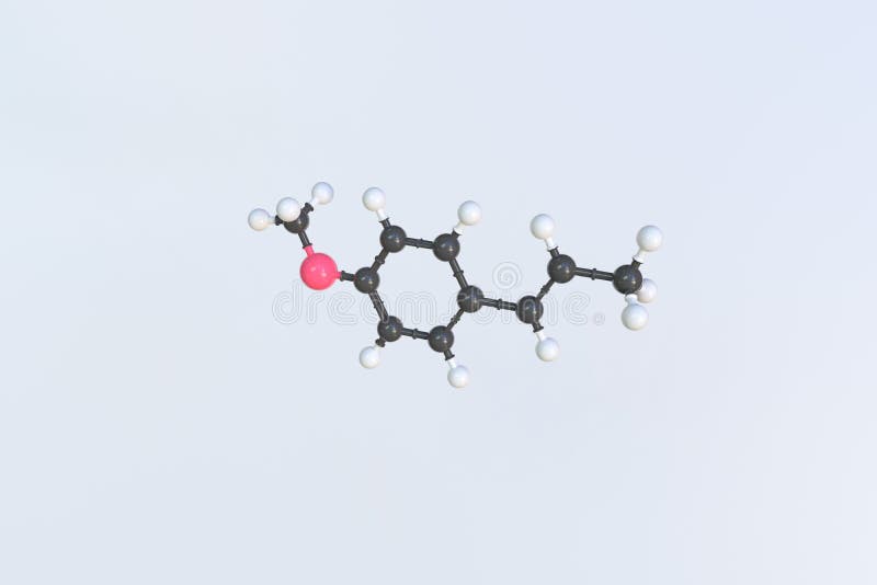 Anethole Molecule. Isolated Molecular Model. 3D Rendering Stock ...