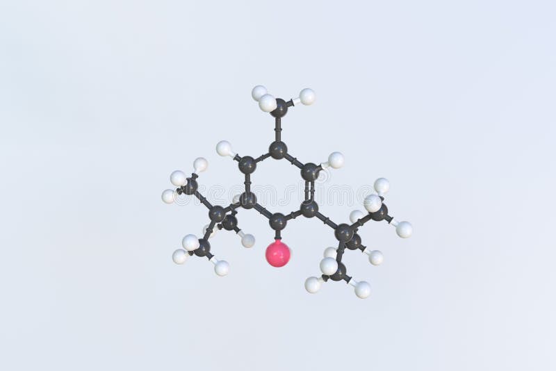 Butylated Hydroxytoluene Molecule, Isolated Molecular Model. 3D ...