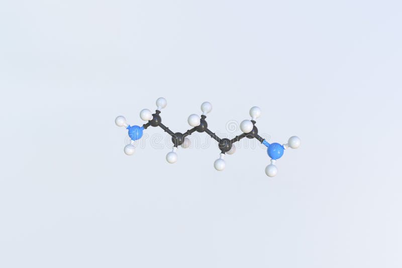 Cadaverine Molecule, Isolated Molecular Model. 3D Rendering Stock ...