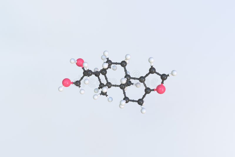 Cafestol Molecule. Isolated Molecular Model. 3D Rendering Stock ...