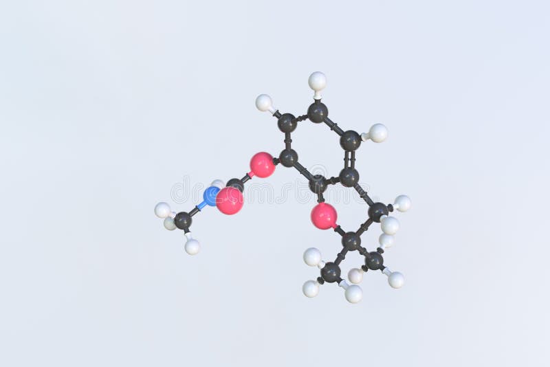 Carbofuran Molecule, Isolated Molecular Model. 3D Rendering Stock ...