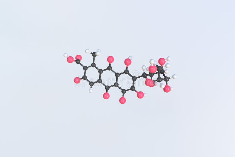 Carminic Acid Molecule, Isolated Molecular Model. 3D Rendering Stock ...