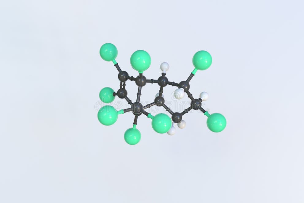 Chlordane Molecule Made with Balls, Isolated Molecular Model. 3D ...