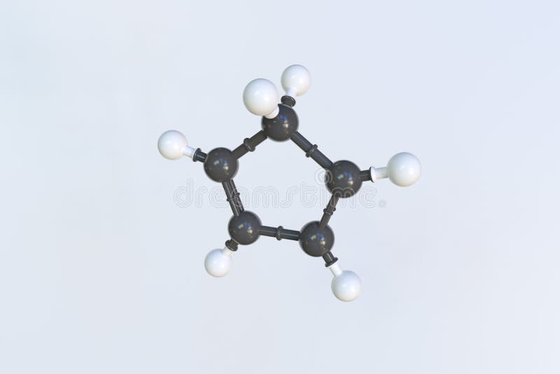 Cyclopentadiene Molecule, Scientific Molecular Model, Looping 3d ...