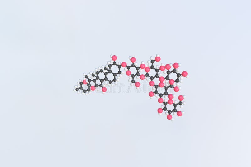 Digitonin Molecule Made with Balls, Isolated Molecular Model. 3D ...