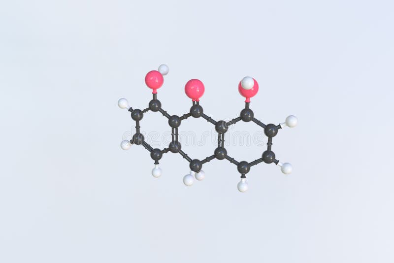 Dithranol Molecule Made with Balls, Isolated Molecular Model. 3D ...