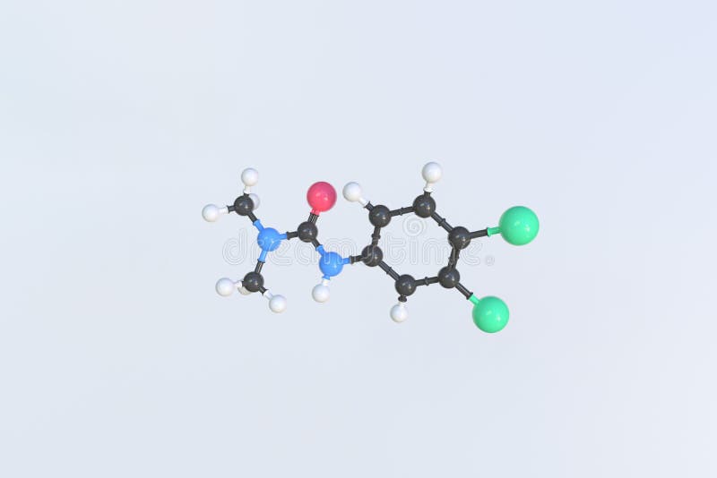 Diuron Molecule Made with Balls, Scientific Molecular Model. 3D ...