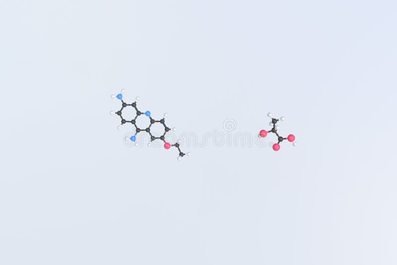 Ethacridine Lactate Molecule Made with Balls, Isolated Molecular Model ...