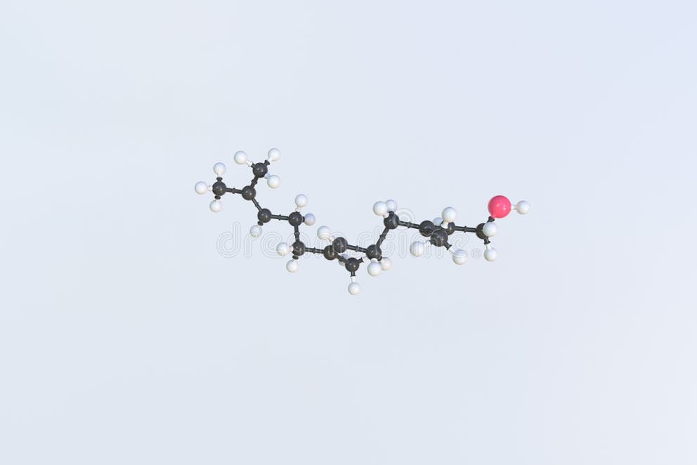 Farnesol Molecule, Isolated Molecular Model. 3D Rendering Stock ...