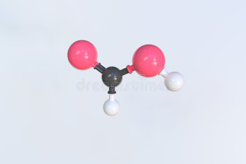 Formic Acid Molecule Made with Balls, Isolated Molecular Model. 3D ...