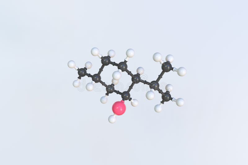 Menthol Molecule Made with Balls, Isolated Molecular Model. 3D ...