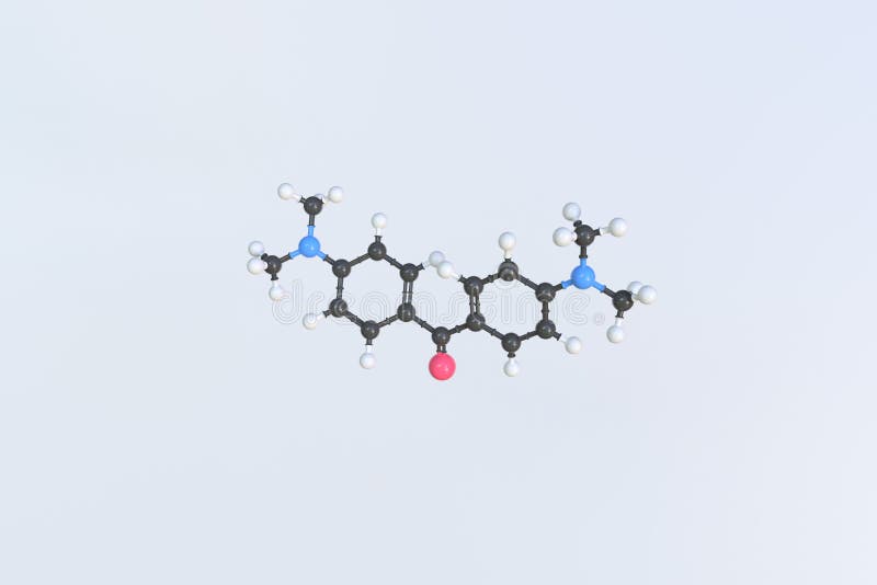 Michler S Ketone Molecule, Isolated Molecular Model. 3D Rendering Stock ...