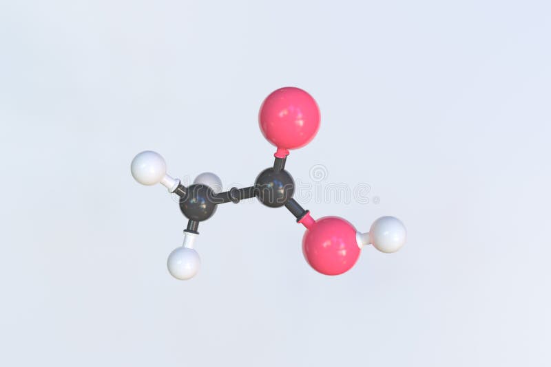 Molecule of Acetic Acid. Isolated Molecular Model, 3D Rendering Stock ...