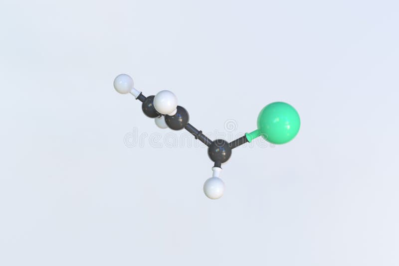 Molecule of Allyl Chloride, Isolated Molecular Model. 3D Rendering ...