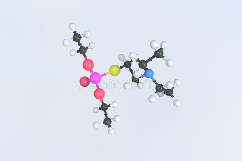 Molecule of Amiton, Isolated Molecular Model. 3D Rendering Stock ...