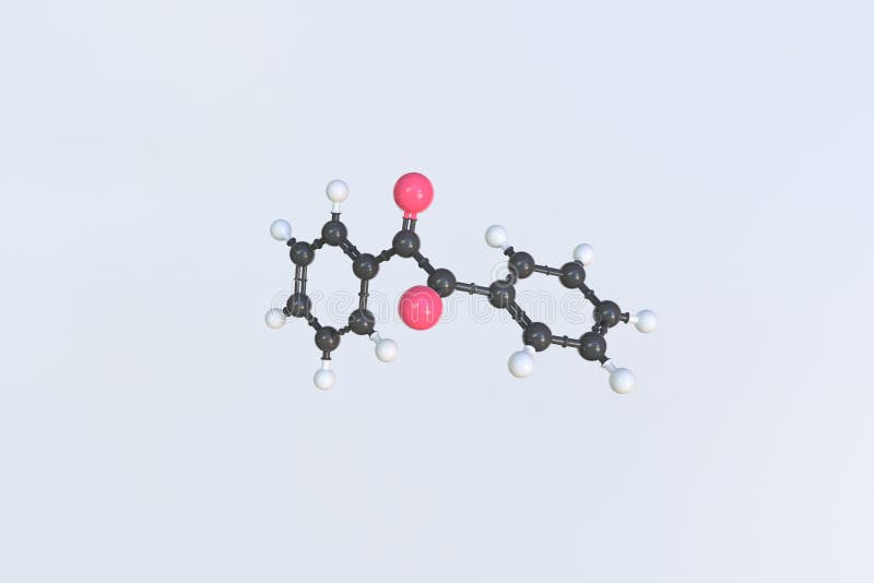 Molecule of Benzil, Isolated Molecular Model. 3D Rendering Stock ...