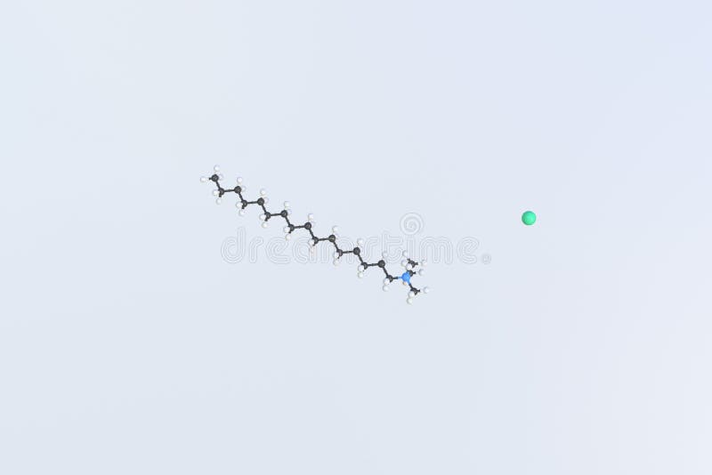 Molecule of Cetrimide, Isolated Molecular Model. 3D Rendering Stock ...