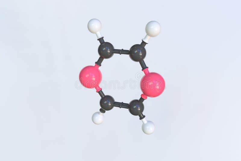 Molecule of Dioxin, Isolated Molecular Model. 3D Rendering Stock ...