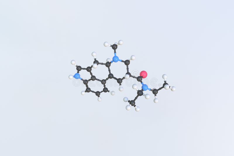 Molecule of Lsd, Isolated Molecular Model. 3D Rendering Stock ...