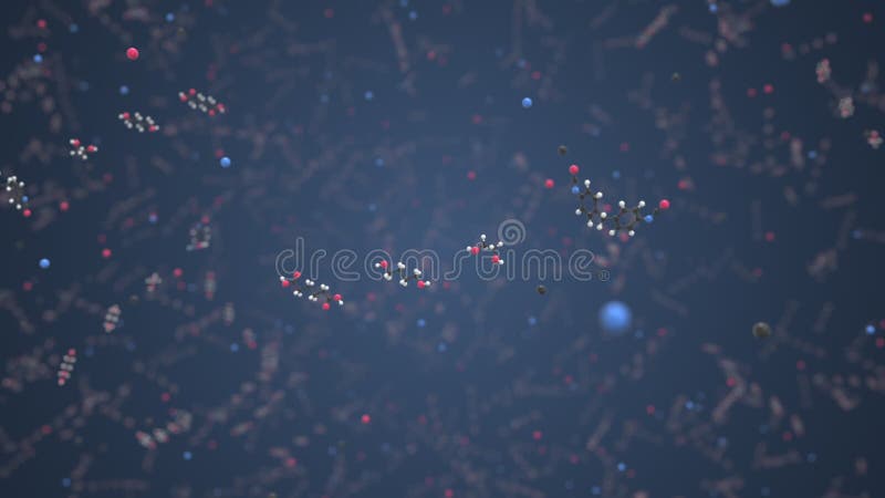 Molecule of Polyurethane, Isolated Molecular Model. Looping 3D ...