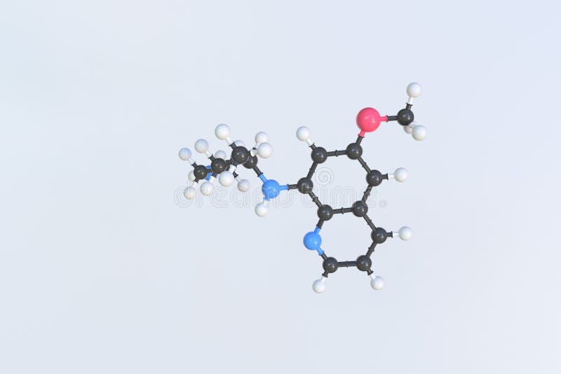 Molecule of Primaquine. Isolated Molecular Model, 3D Rendering Stock ...