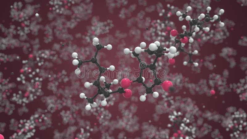 Molecule of Pyrethrin, Isolated Molecular Model. Looping 3D Animation ...