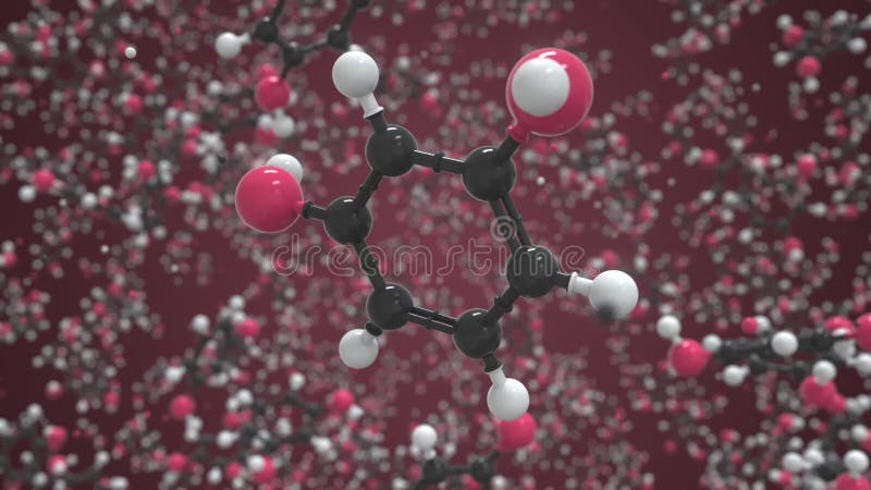 Molecule of Resorcinol, Isolated Molecular Model. Looping 3D Animation ...