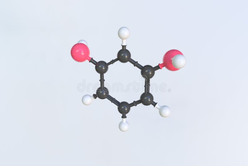 Molecule of Resorcinol, Isolated Molecular Model. 3D Rendering Stock ...