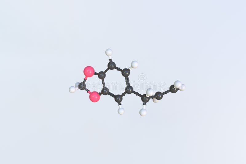 Molecule of Safrole, Isolated Molecular Model. 3D Rendering Stock ...