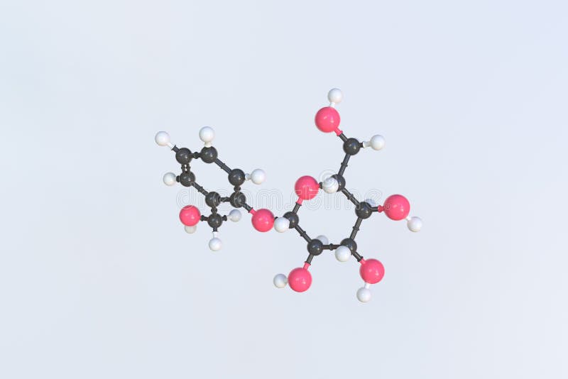Molecule of Salicin, Isolated Molecular Model. 3D Rendering Stock ...