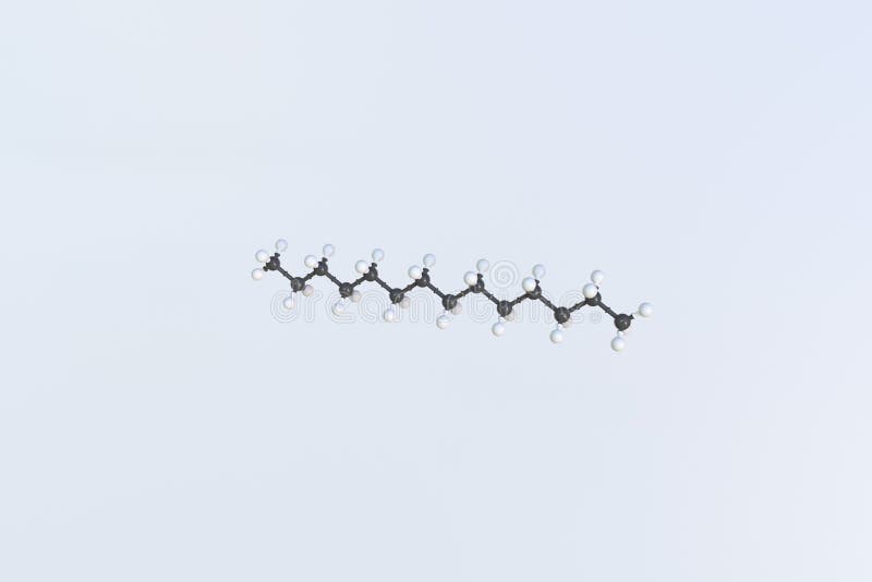 Molecule of Tetradecane, Isolated Molecular Model. 3D Rendering Stock ...
