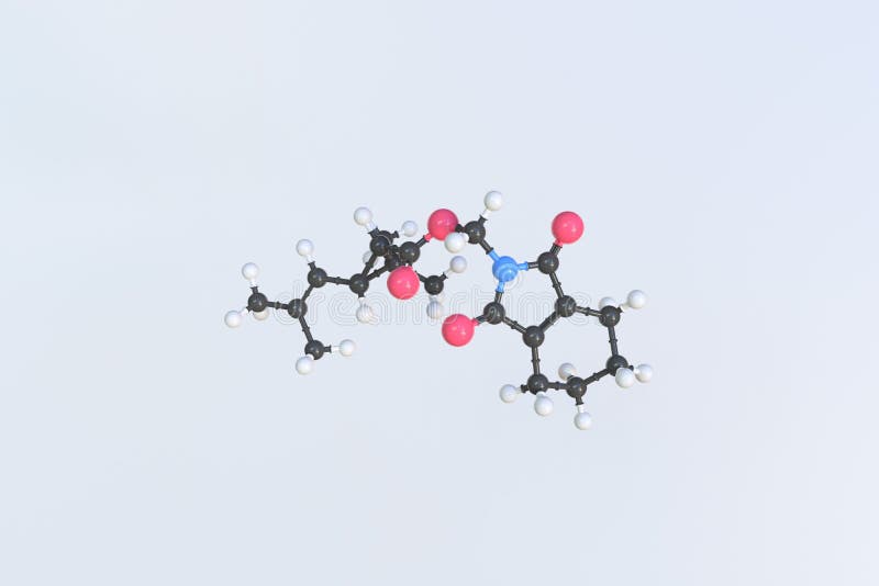 Molecule of Tetramethrin, Isolated Molecular Model. 3D Rendering Stock ...