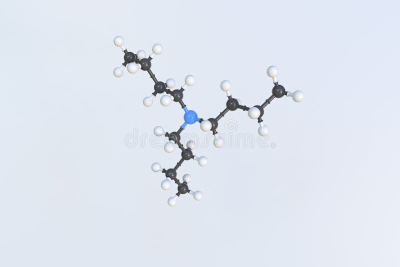 Molecule of Tributylamine, Isolated Molecular Model. 3D Rendering Stock ...