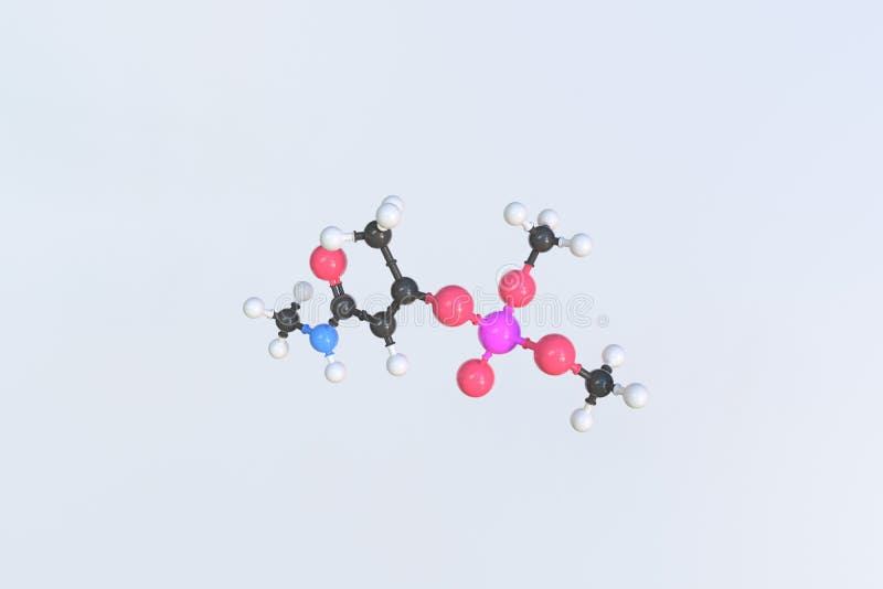 Monocrotophos Molecule Made with Balls, Isolated Molecular Model. 3D ...