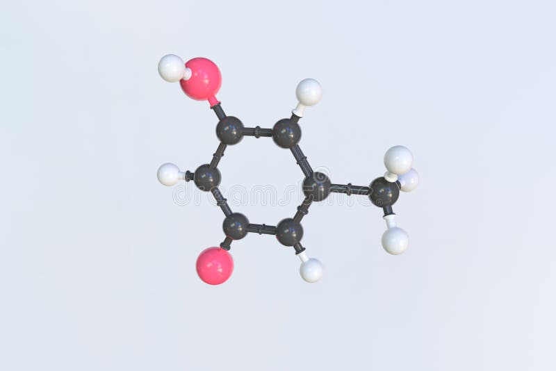 Orcinol Molecule Made with Balls, Scientific Molecular Model. 3D ...