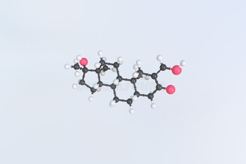 Oxymetholone Molecule Made with Balls, Scientific Molecular Model. 3D ...