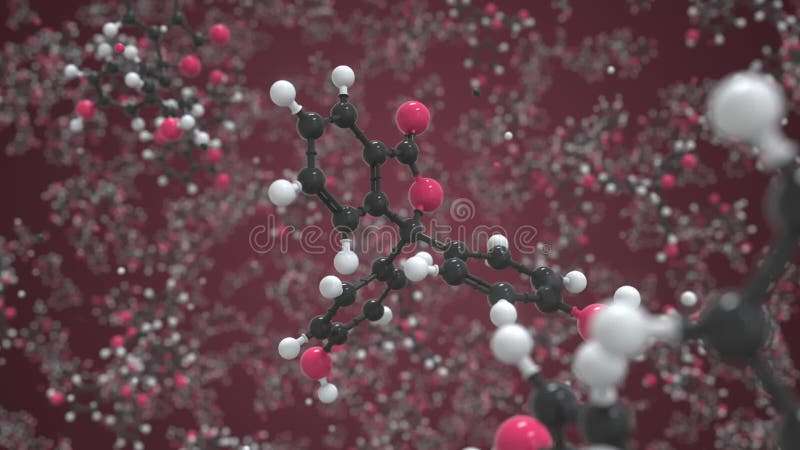 Phenolphthalein Molecule, Isolated Molecular Model. Looping 3D ...