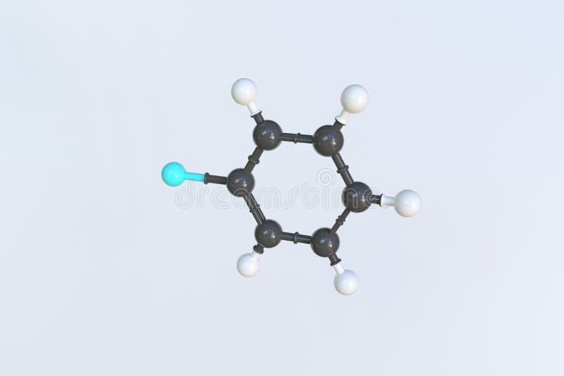 Phenyllithium Molecule Made with Balls, Isolated Molecular Model. 3D ...