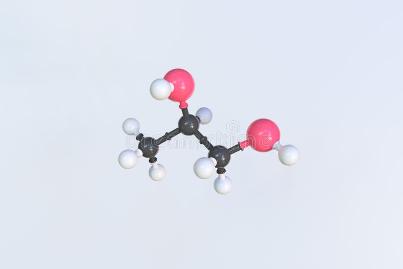 Polypropylene Glycol Molecule, Isolated Molecular Model. 3D Rendering ...