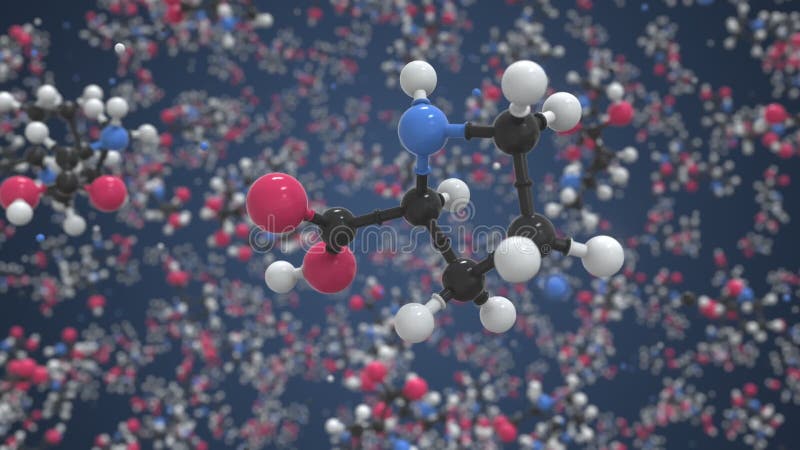 Proline Molecule, Scientific Molecular Model, Looping 3d Animation ...