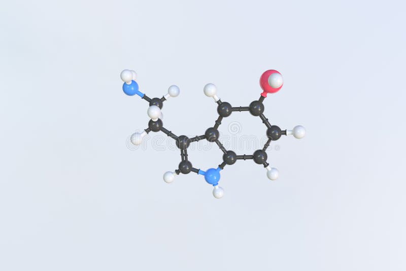 Serotonin Chemical Structure 3d