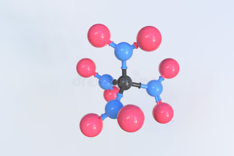 Tetranitromethane Molecule Made with Balls, Isolated Molecular Model ...