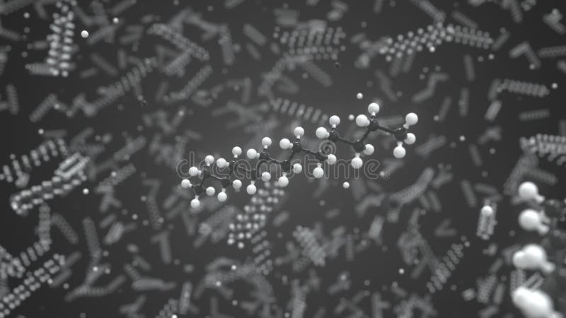 Tridecane Molecule Made with Balls, Isolated Molecular Model. Looping ...