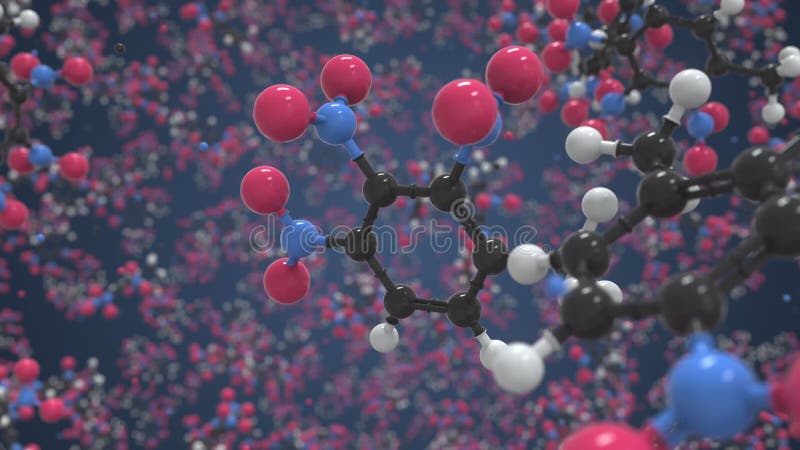Trinitrotoluene or TNT Molecule Made with Balls, Isolated Molecular ...