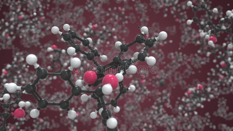 Triphenylmethanol Molecule Made with Balls, Isolated Molecular Model ...