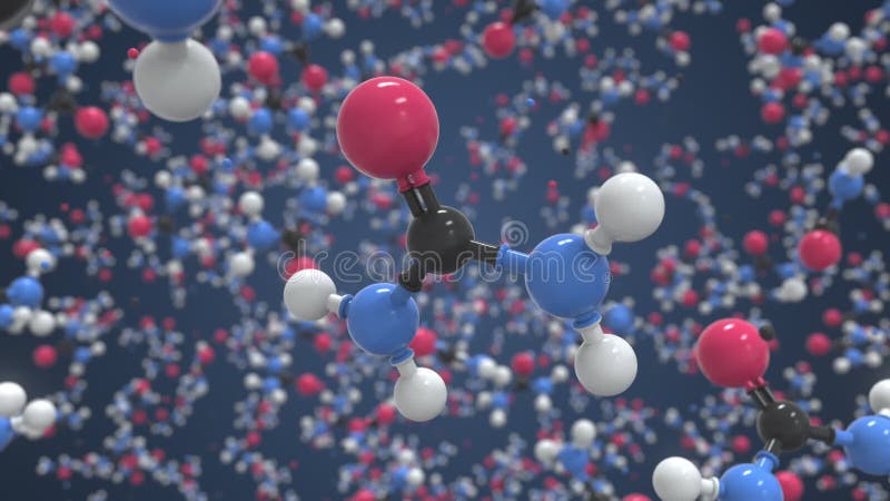 Urea Molecule. Isolated Molecular Model. Looping 3D Animation or Motion ...