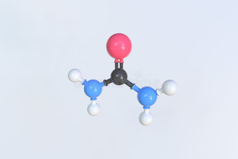 Urea Molecule. Isolated Molecular Model. 3D Rendering Stock ...