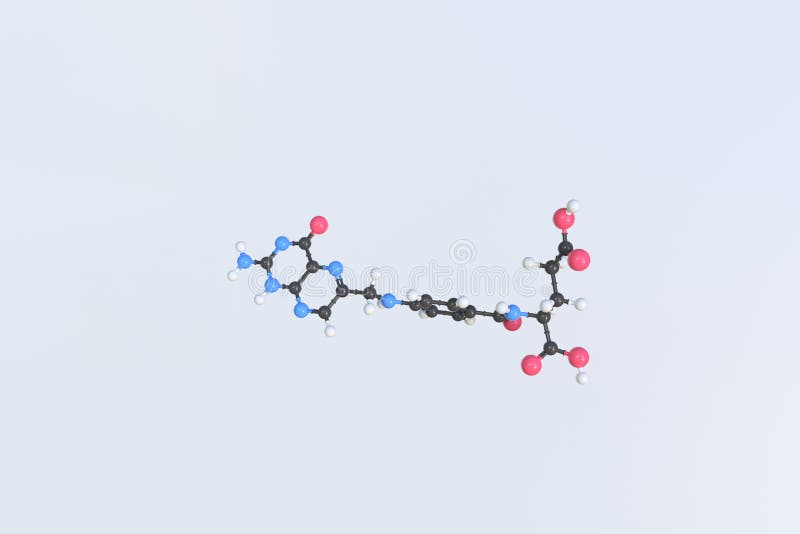Vitamin M Molecule, Isolated Molecular Model. 3D Rendering Stock ...
