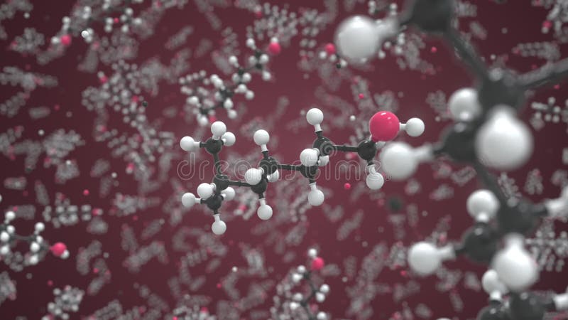 Isooctanol Molecule Made with Balls, Conceptual Molecular Model ...
